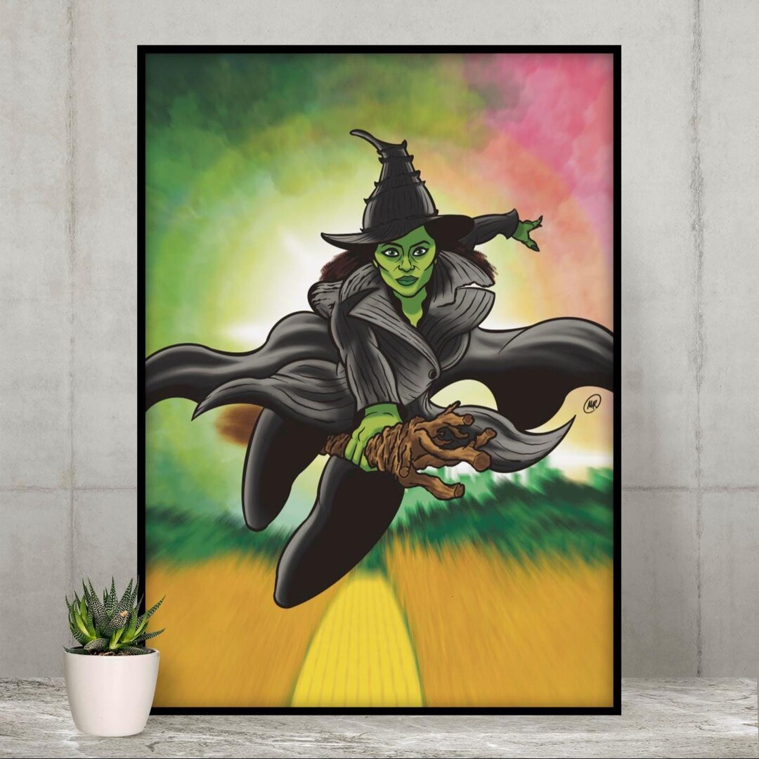 Elphaba From Wicked Film Musical Character. Original Colourful Fan Art ...