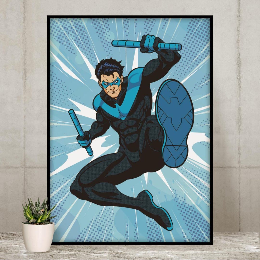 DC Comics: Nightwing Character. Original Colourful Fan Art, Print ...
