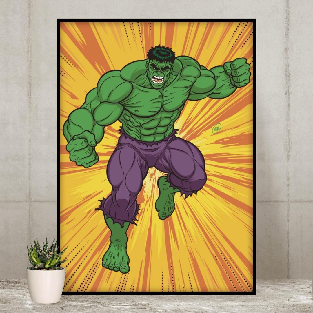 Marvel Comics: Hulk Character. Original Colourful Fan Art, Print ...