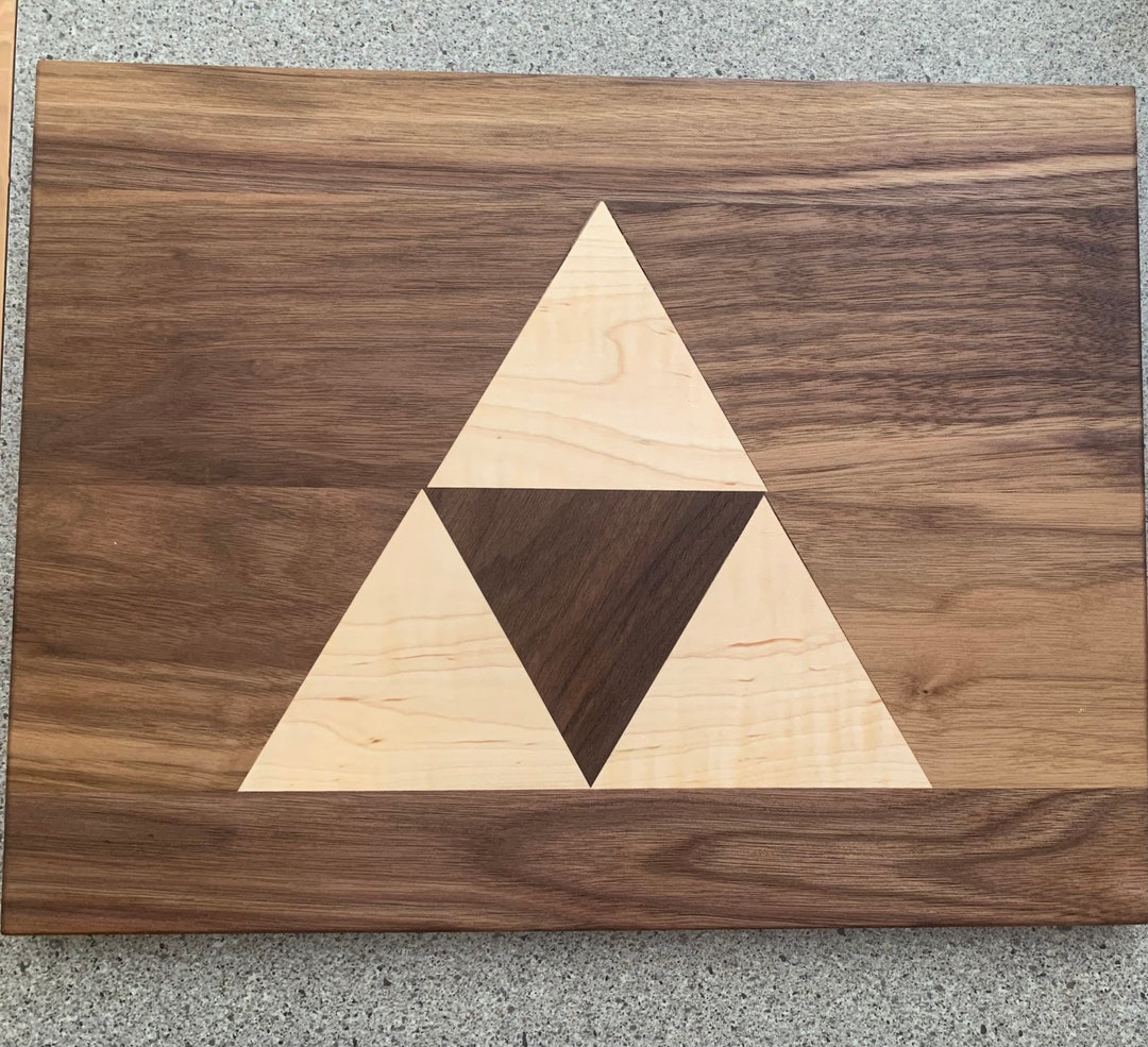 Legend of Zelda Triforce Cutting Board Walnut and Curly - Etsy