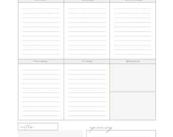 Undated Monthly Planner Template .png and .pdf - Etsy