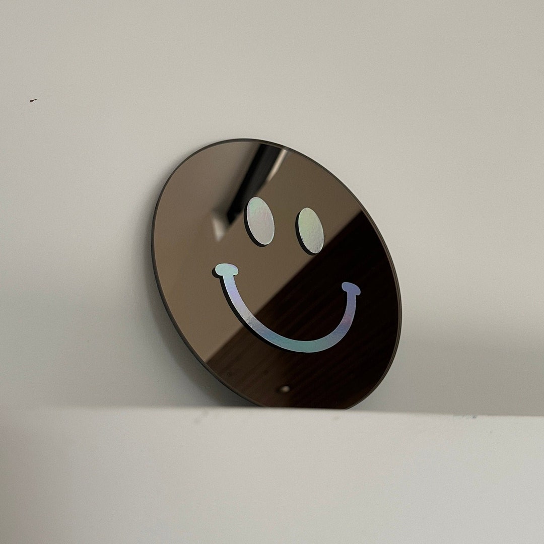 Holographic Smiley Mirror 20cm Round - Etsy