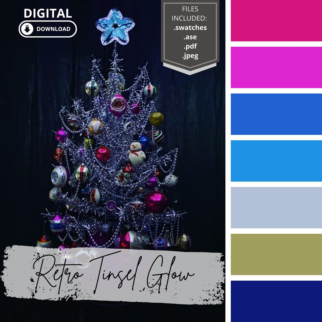 Vintage Elegance: Retro Tinsel Glow Palette Colour Swatches - Etsy