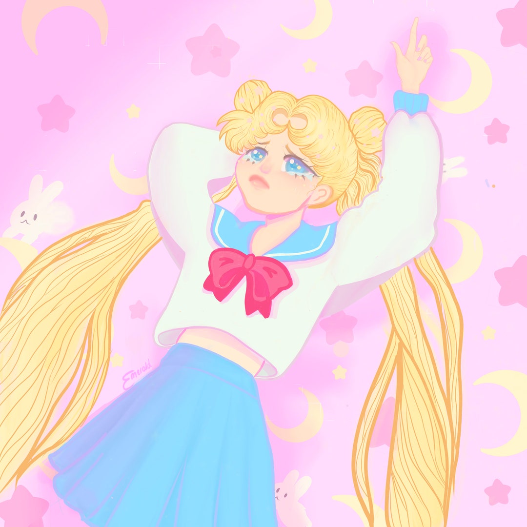 Sailor Moon I’m so Tired of Crying Kawaii Pastel Magical Girl Anime Art ...