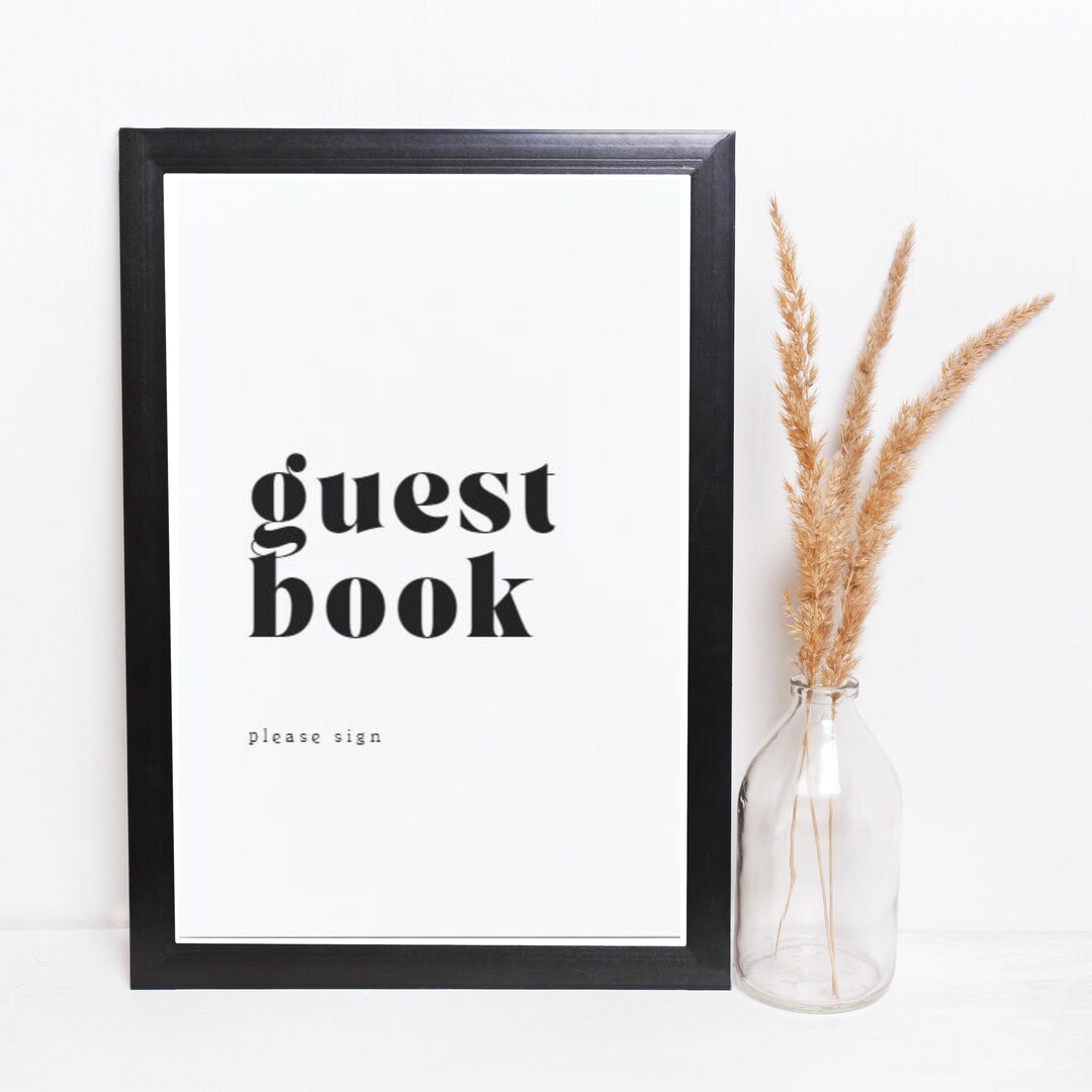 Guestbook Editable Sign Modern Minimalist Editable Template 5x7 8x10 ...