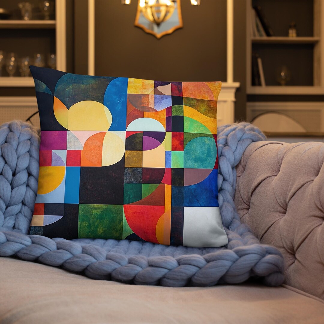 Abstract Geometric Pattern Colorful Pillow Design 2 - Etsy