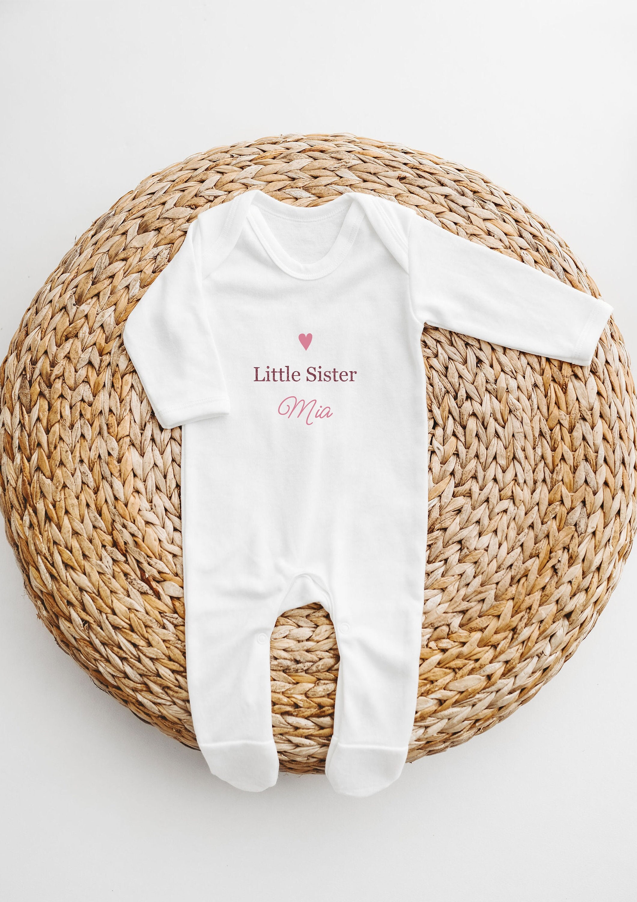 Personalised Little Sister Baby Grow Matching Siblings Promoted to Big ...