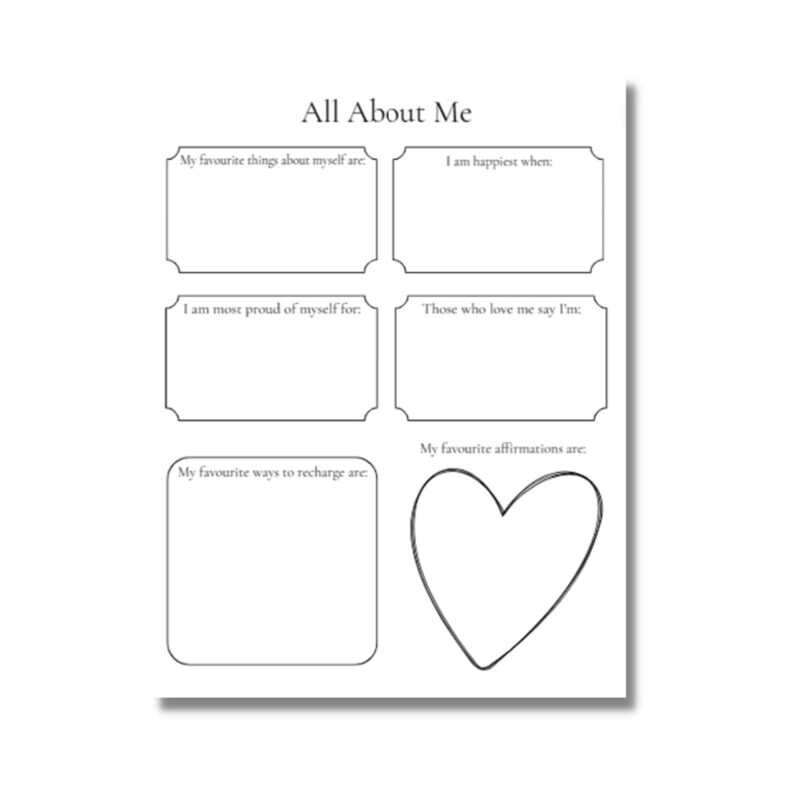 All About Me- Printable Sheet. PDF Template. Survey I Teacher Activity ...