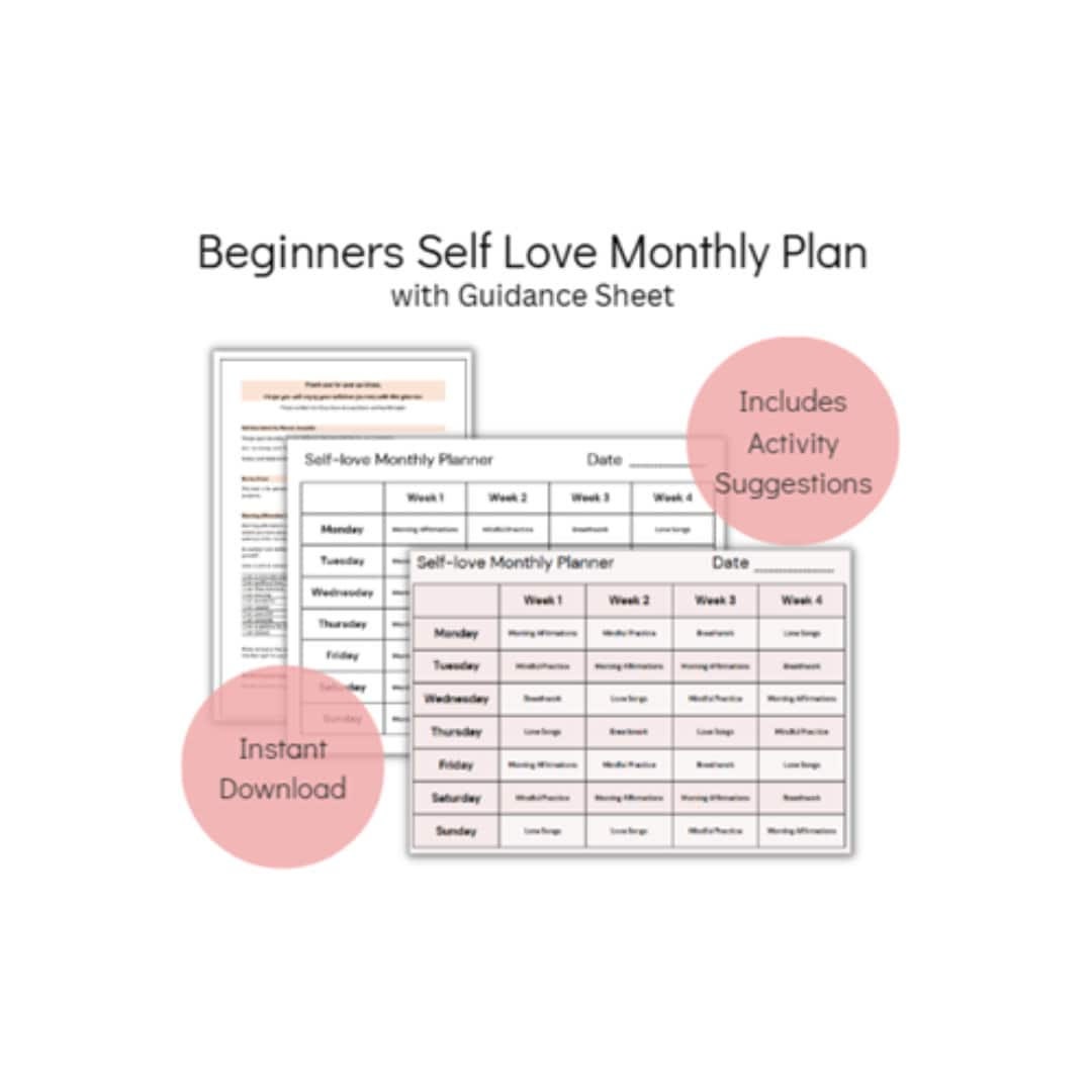 Beginners Self-love Plan- Monthly PRINTABLE Plan With Different Weekly ...
