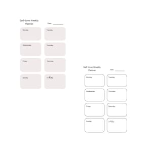 Self-love Plan Weekly PRINTABLE Plan With Activity Suggestions and ...