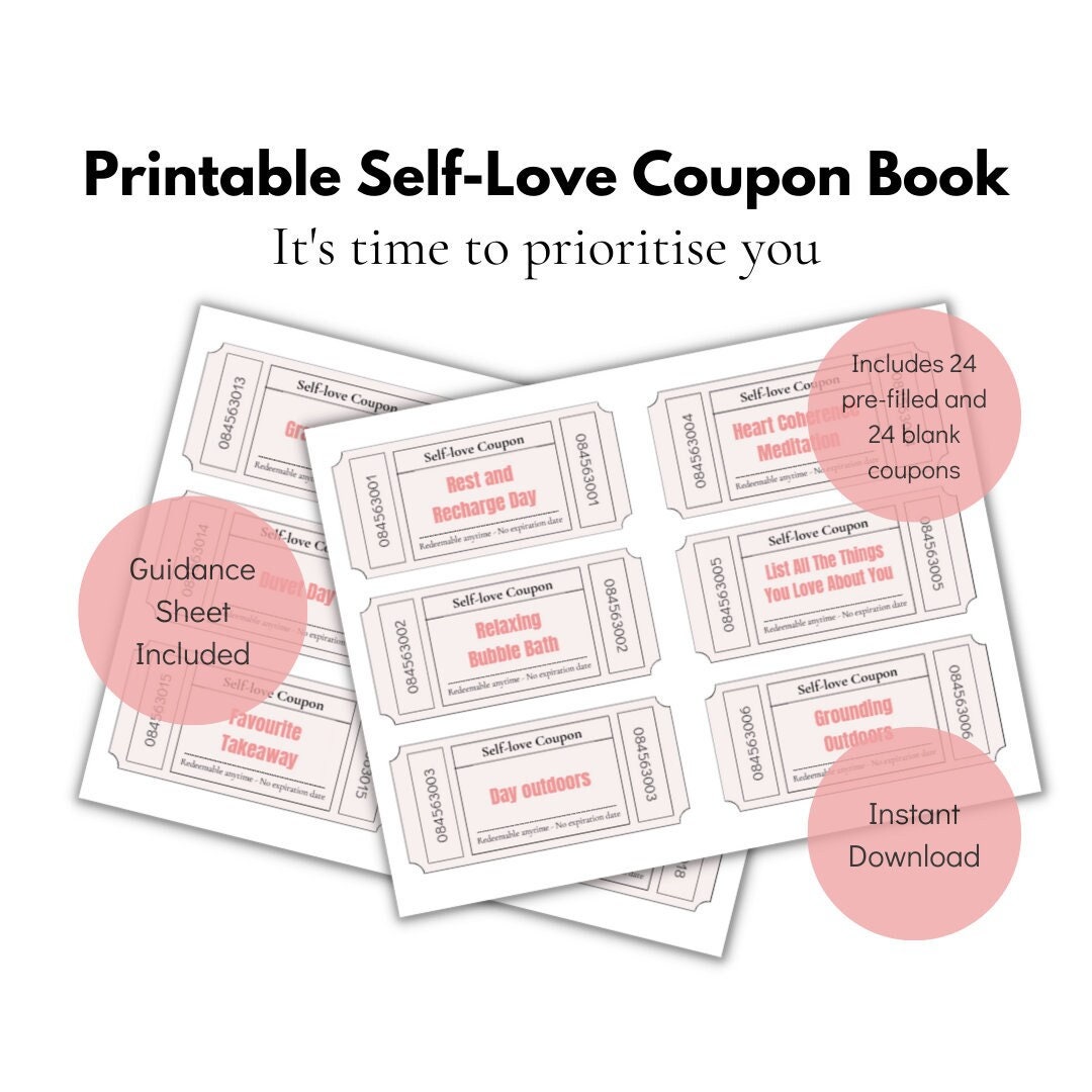 Printable Self Love Coupon Book: It's Time to Prioritise - Etsy
