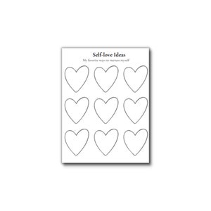 Self-love Ideas Printable Sheet. PDF Template. Self Love Resources I ...