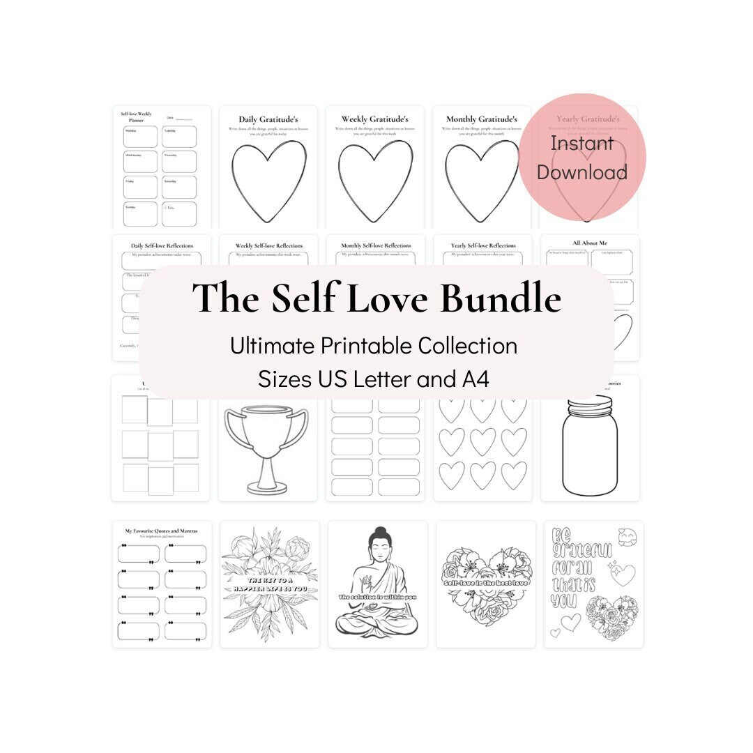 The Self-love Bundle | Printable PDF | Gratitude | Therapy Resources ...