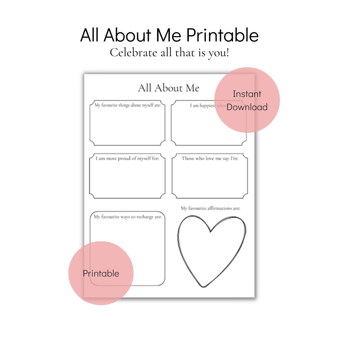 All About Me Printable Sheet. PDF Template. Enhance Your - Etsy