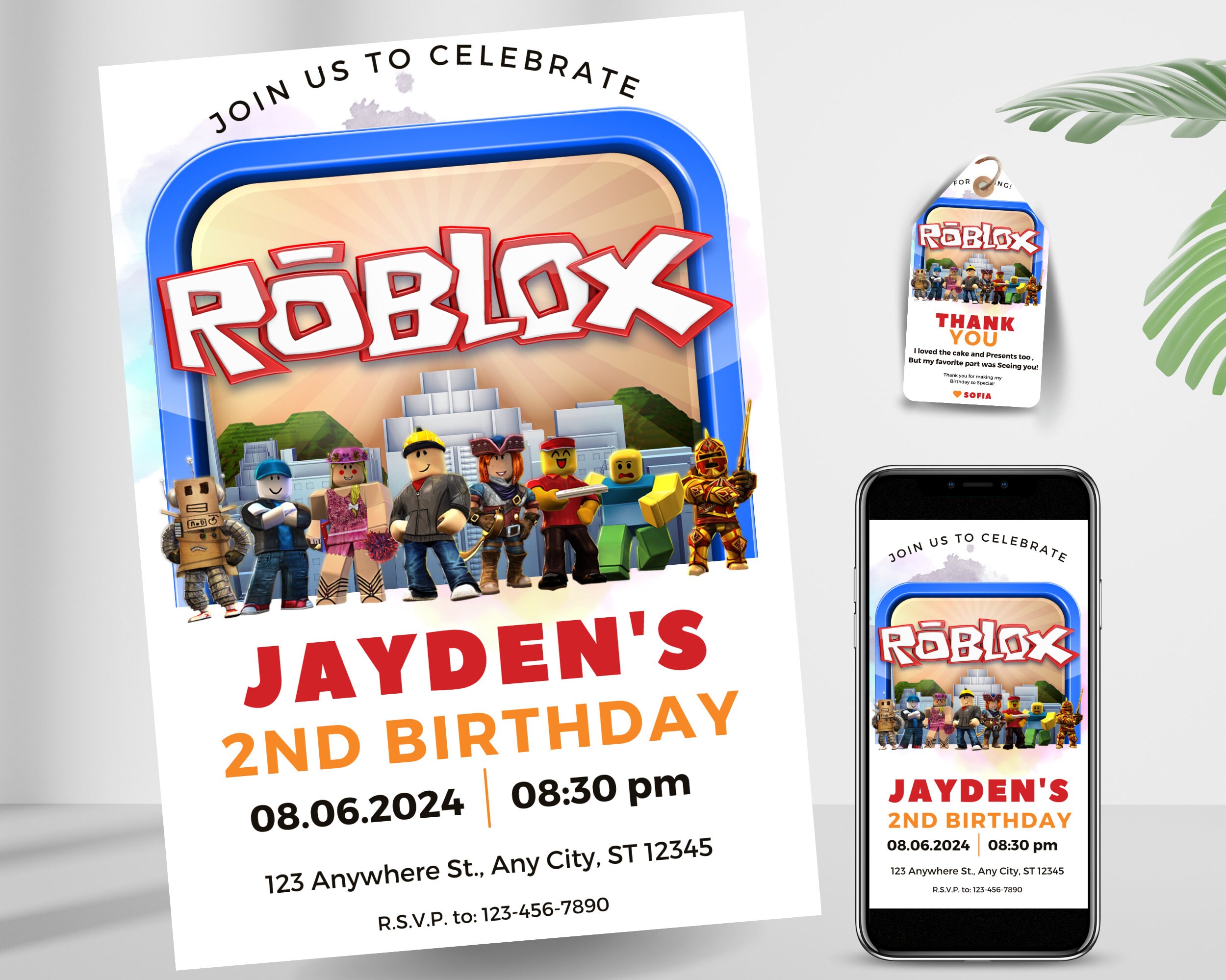 Roblox Birthday Banner Roblox Birthday Card Roblox Digital - Etsy