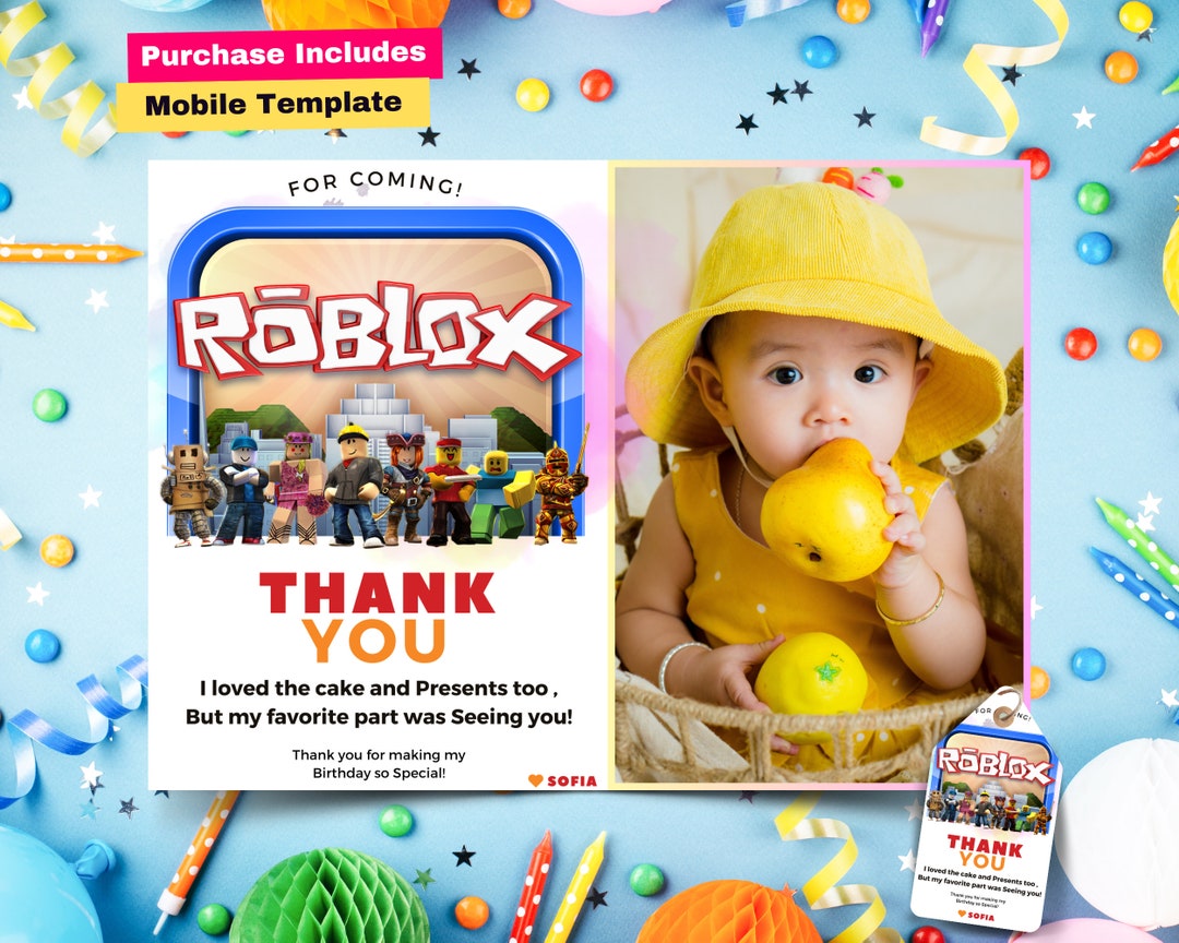 Roblox Birthday Banner Roblox Birthday Card Roblox Digital - Etsy