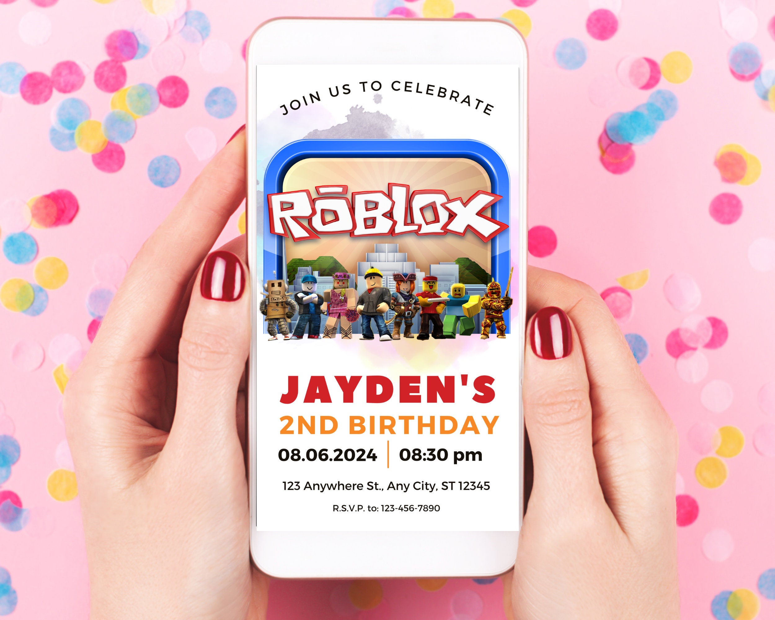 Roblox Birthday Banner Roblox Birthday Card Roblox Digital - Etsy