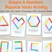 Shapes & Numbers Popsicle Sticks Activity, Craft Sticks, Montessori ...