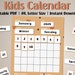 Printable Daily Kids Vertical Calendar, Montessori Materials, Kids Wall ...