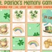 Printable St Patricks Day Memory Game, Kids Activity, Matching Games ...