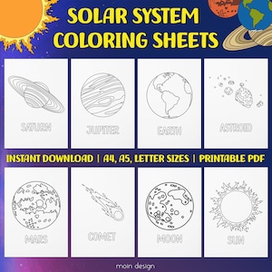 Printable Solar System Coloring Sheets, Coloring Pages for Kids ...