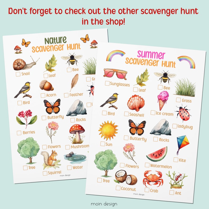 Printable Beach Scavenger Hunt for Kids, Summer Games for Kids, Party ...