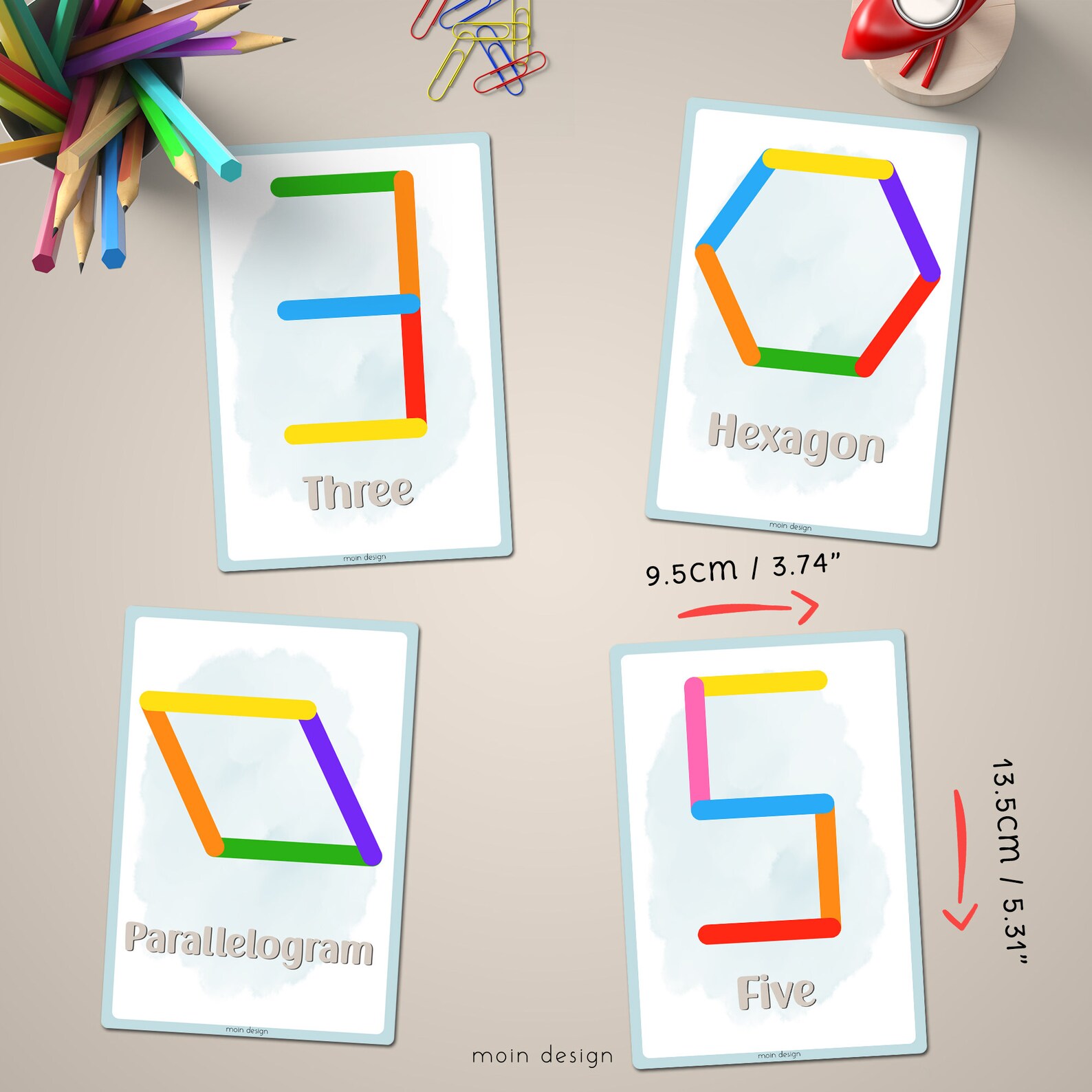 Shapes & Numbers Popsicle Sticks Activity: Montessori Toddler Game ...