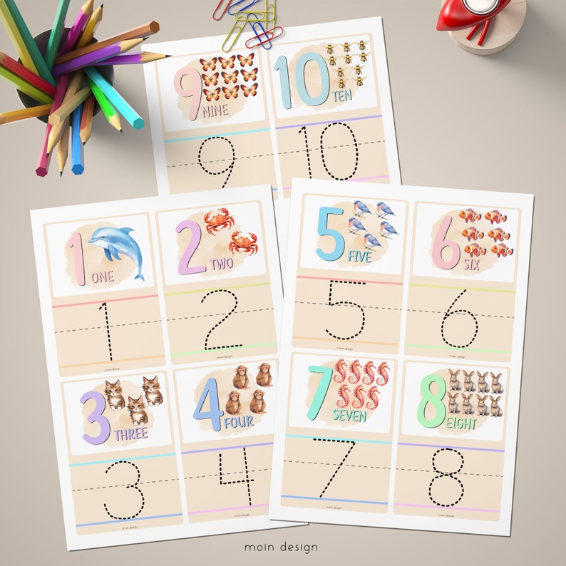 Number Tracing Worksheet, Hand Writing Practice, Preschool Curriculum ...