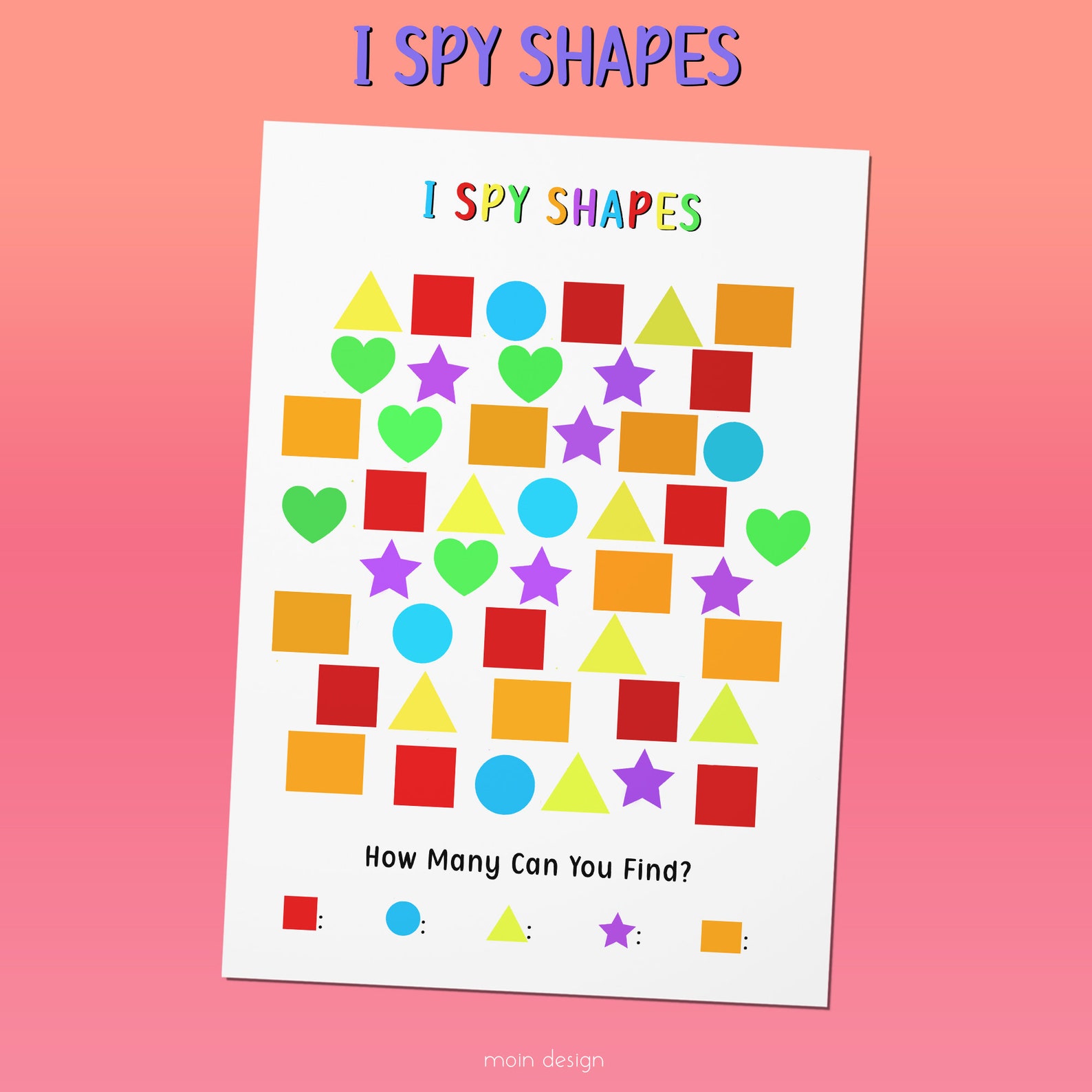 Printable Toddler Activity Pages, Matching Activity, Learning ...