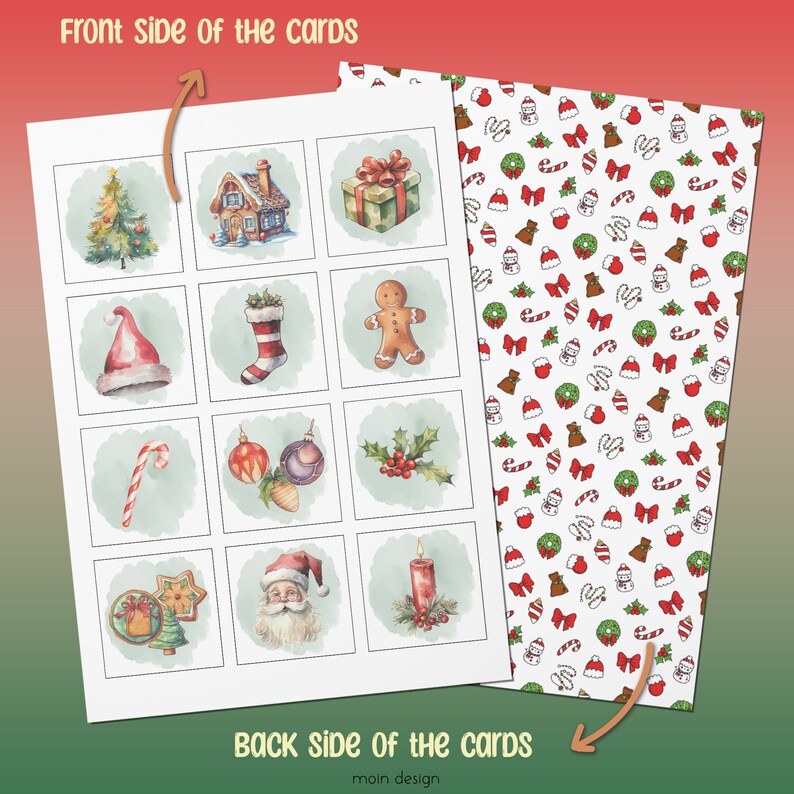 Printable Christmas Memory Game: Kids Matching Activity (PDF) - Etsy