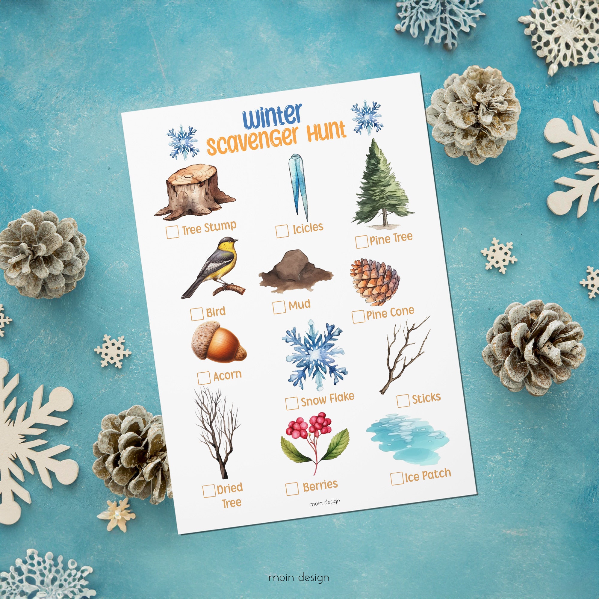 Printable Winter Scavenger Hunt for Kids, Winter Games for Kids, Party ...