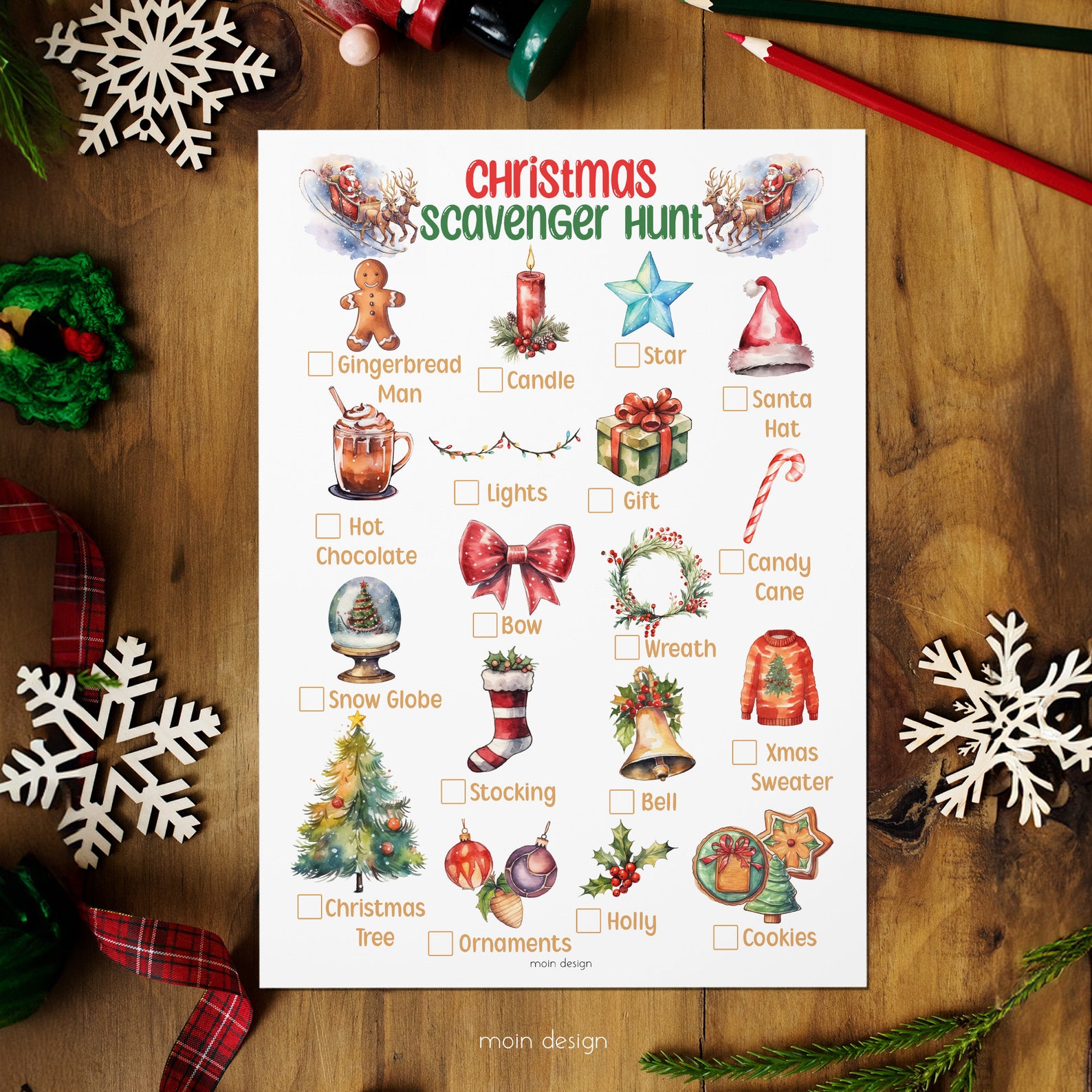 Printable Christmas Scavenger Hunt for Kids, Christmas Games for Kids ...