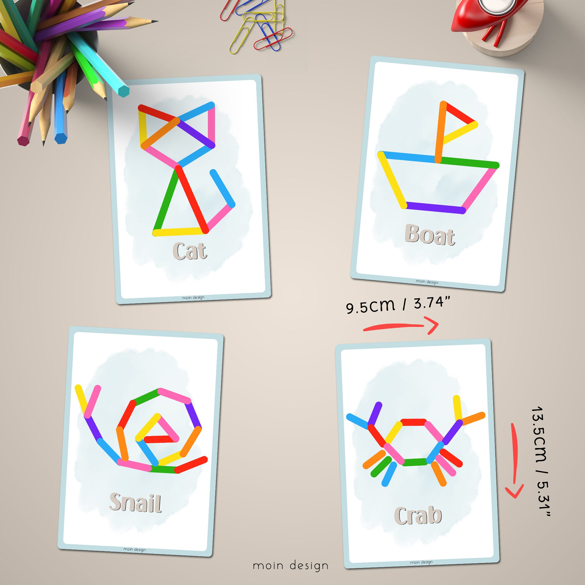 Popsicle Sticks Activity, Craft Sticks Activity, Montessori Game for ...