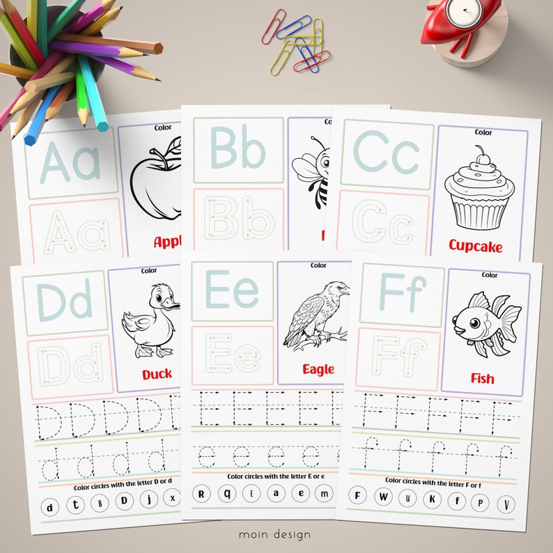 Printable Alphabet Worksheets, ABC Tracing, Handwriting, Coloring Pages ...