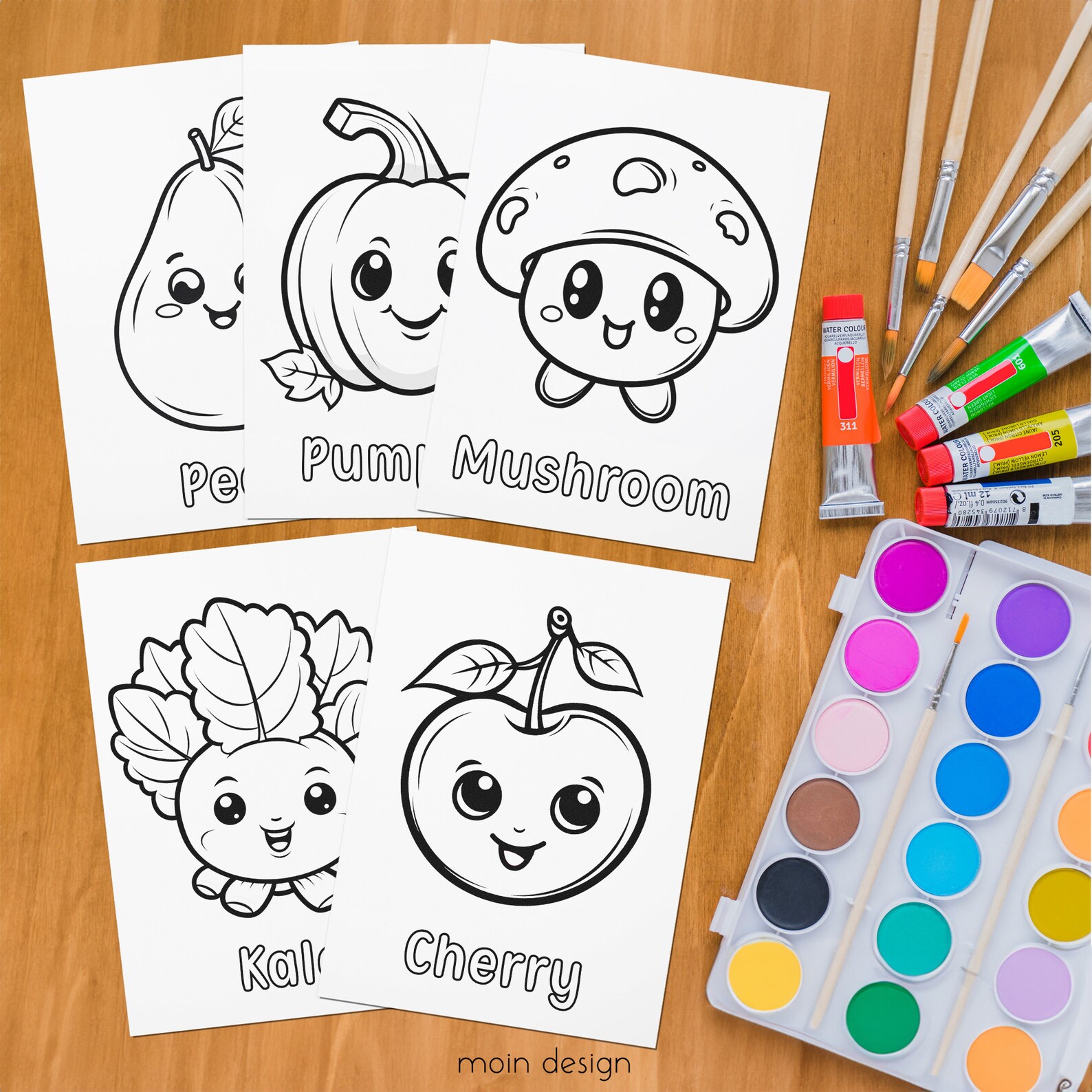 Printable Vegetables and Fruits Coloring Sheets, Coloring Pages for ...
