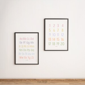 Watercolor Alphabet & Numbers Poster Set: Montessori Classroom Decor ...