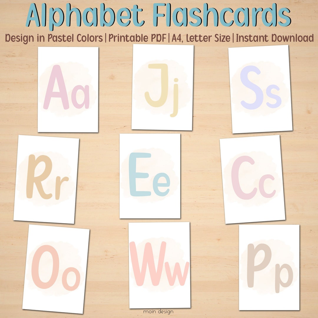 Alphabet Flash Cards, Preschool Activity, Printable Montessori Cards ...