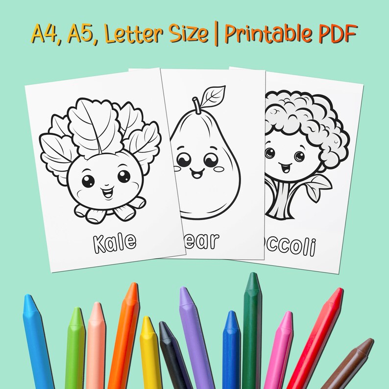 Printable Vegetables and Fruits Coloring Sheets, Coloring Pages for ...