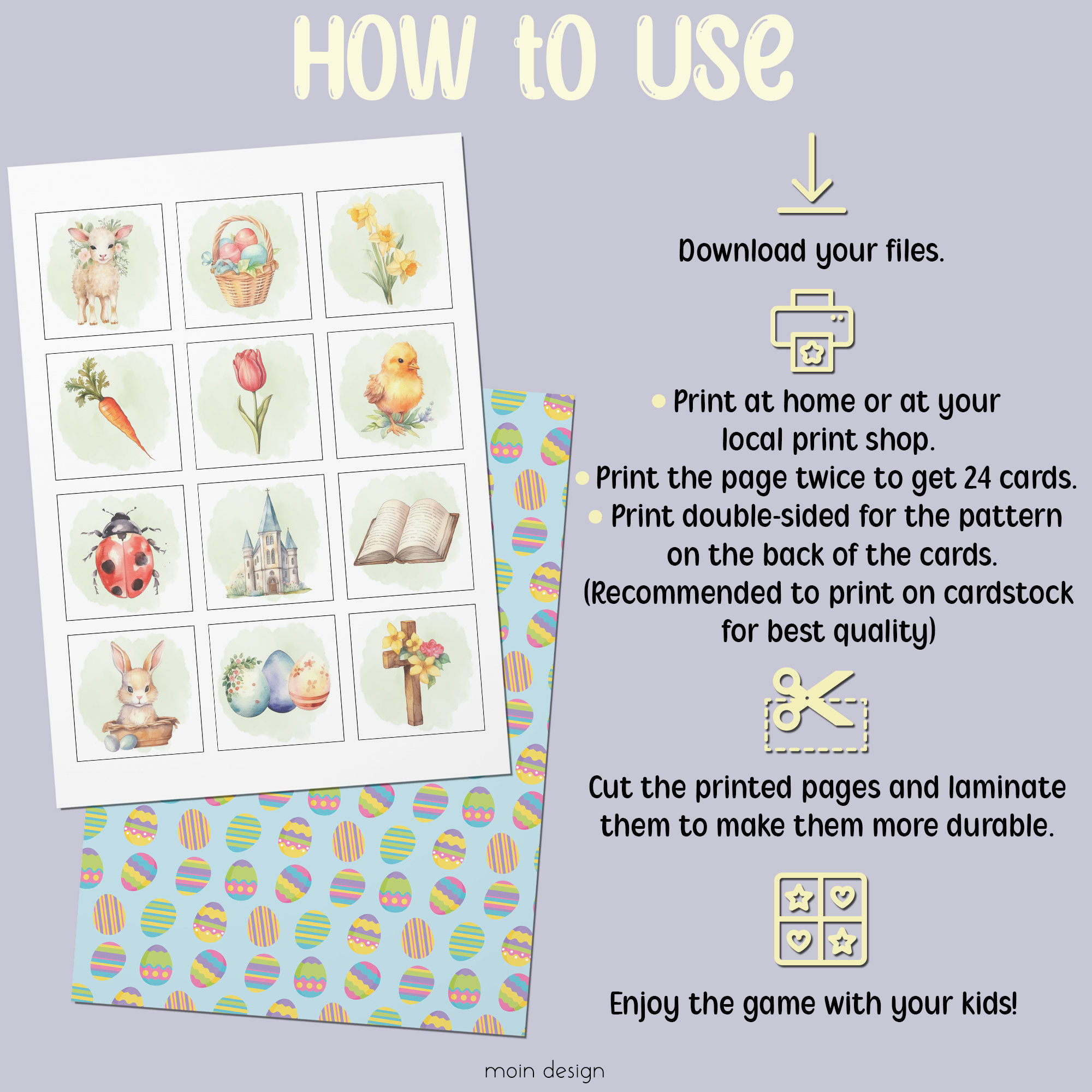 Printable Easter Memory Game, Kids Activity, Matching Games for ...