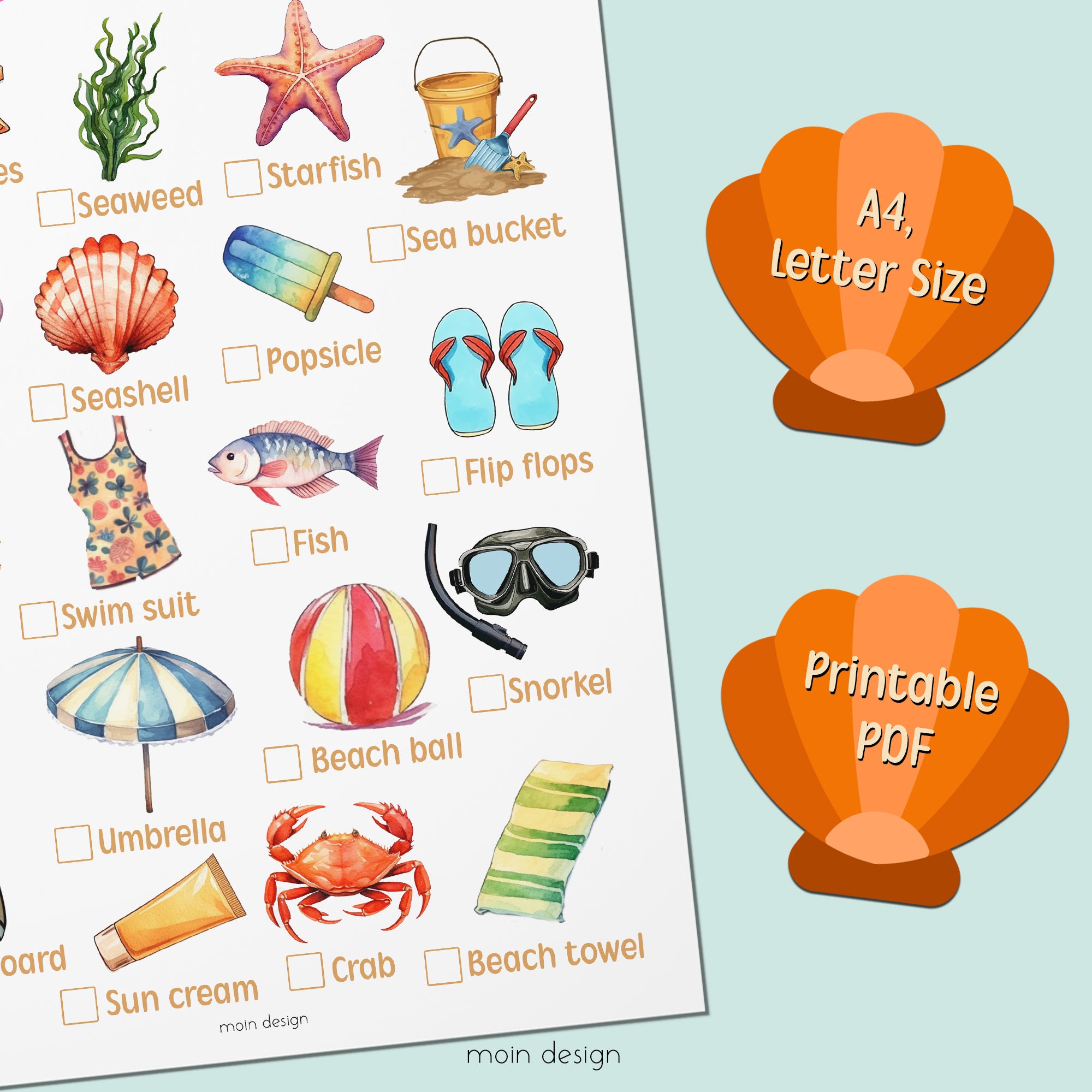Printable Beach Scavenger Hunt for Kids, Summer Games for Kids, Party ...