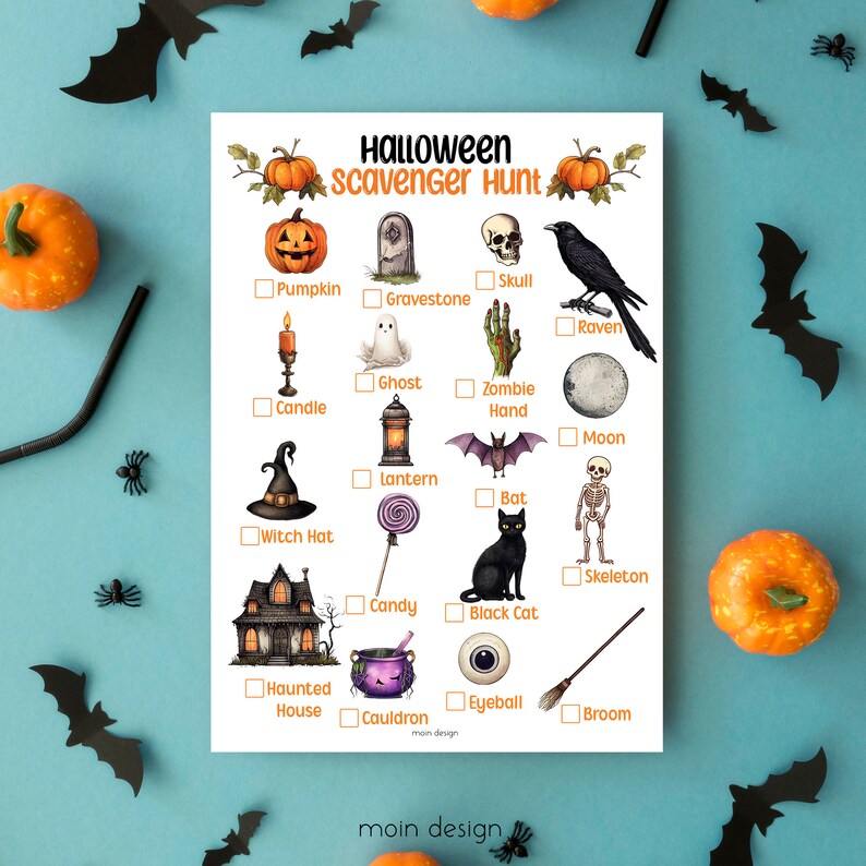 Printable Halloween Scavenger Hunt for Kids, Halloween Games for Kids ...