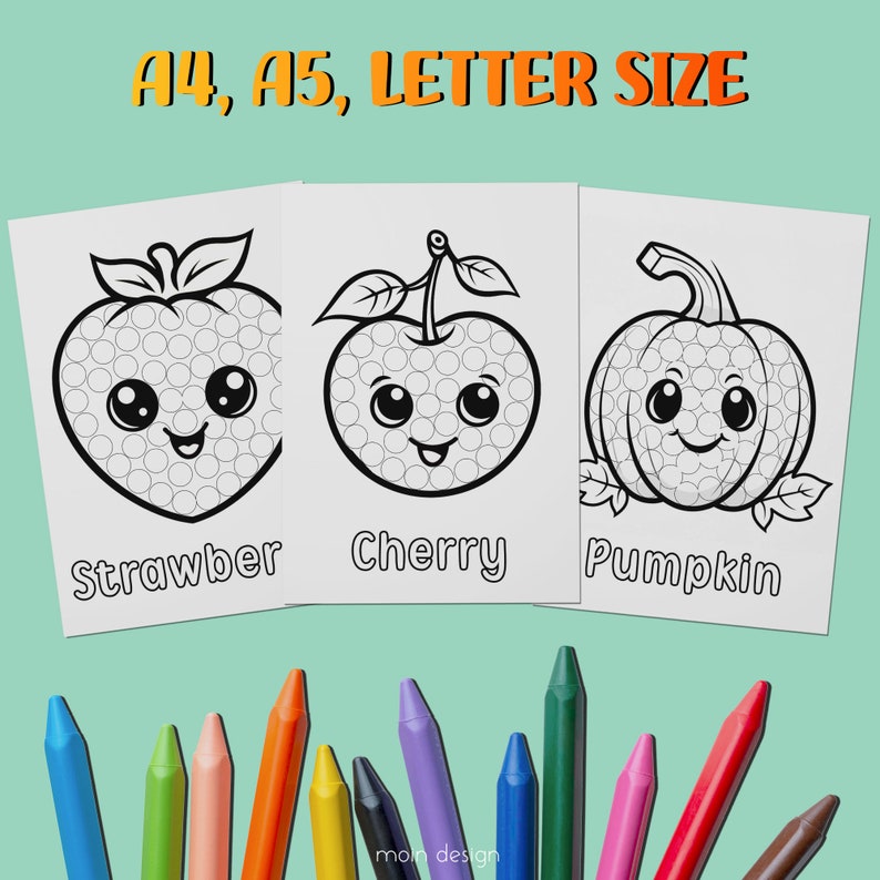 Vegetables and Fruits Dot Marker Pages, Printable Do a Dot Activity ...