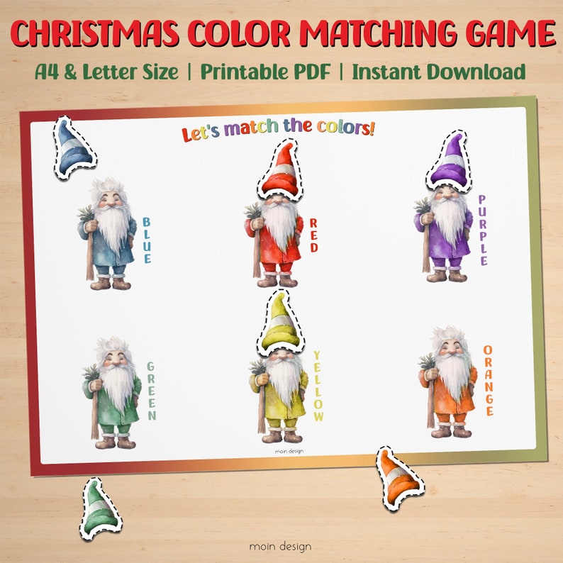 Matching Colors Activity, Christmas Color Sorting, Montessori Printable ...