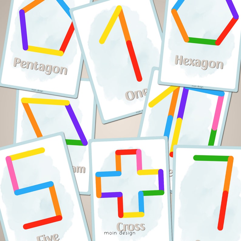 Shapes & Numbers Popsicle Sticks Activity, Craft Sticks, Montessori ...