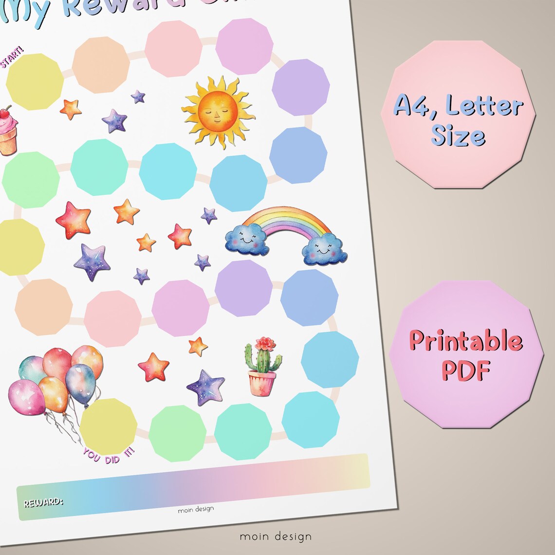 Printable Reward Chart, Kids Routine Chart, Toddler Routine Sticker ...