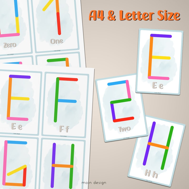 Alphabet & Numbers Popsicle Sticks Activity, Craft Sticks, Montessori ...