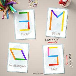 Alphabet & Numbers Shapes Popsicle Sticks Activity, Craft Sticks ...