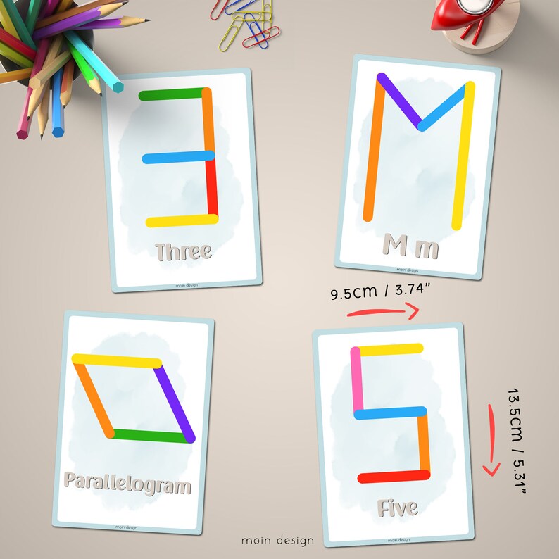 Alphabet & Numbers Shapes Popsicle Sticks Activity, Craft Sticks ...