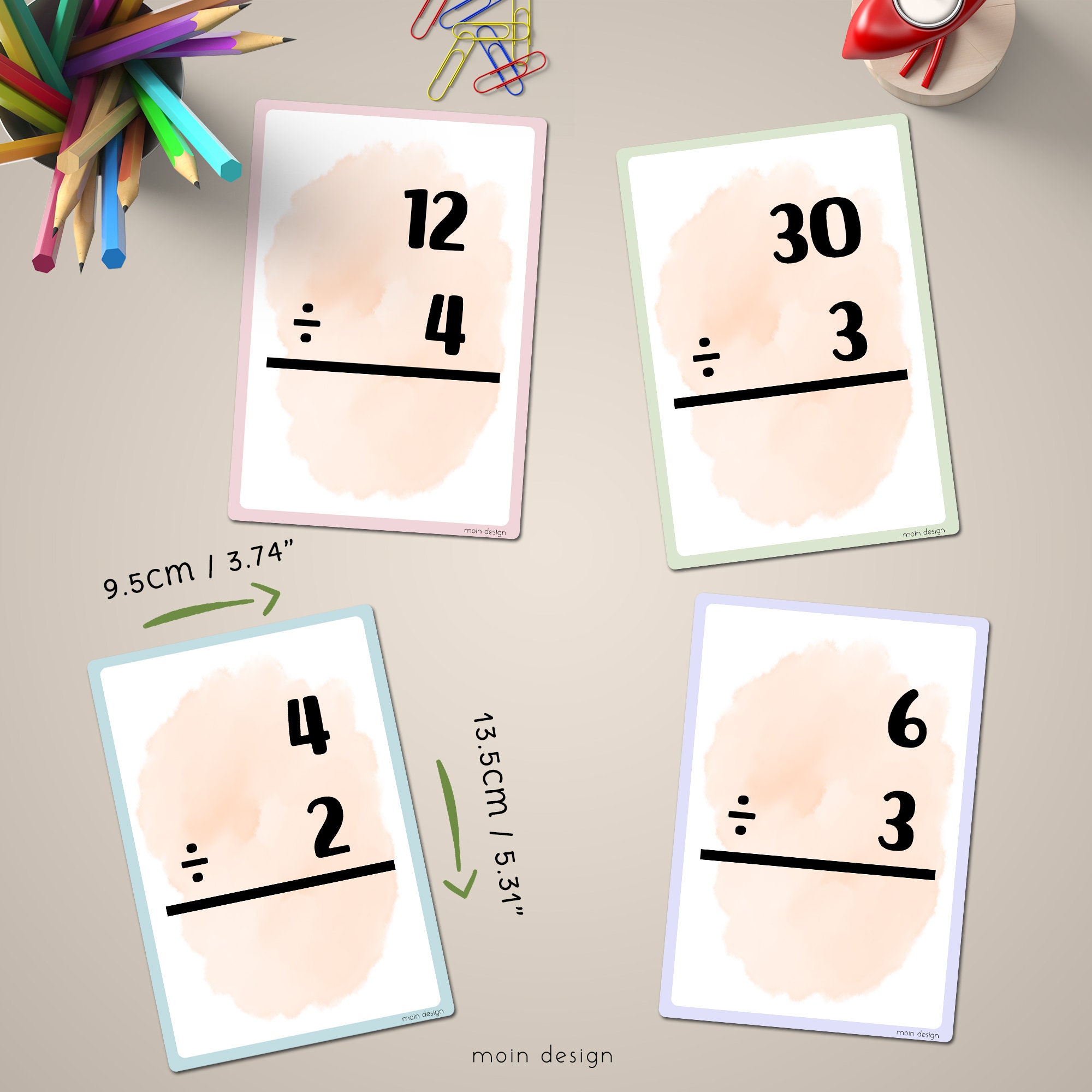 Division Practice Flash Cards: Printable Math Activity (PDF) - Etsy
