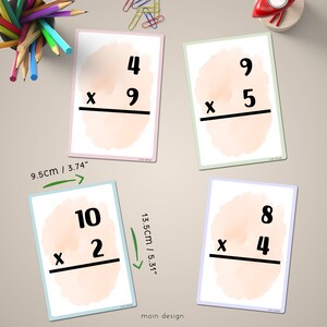 Multiplication Practice Flash Cards, Printable Math Activity ...
